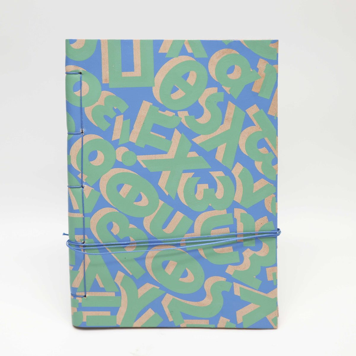 Leather notebook A5, Greek alphabet, blue – Filotimo Concept